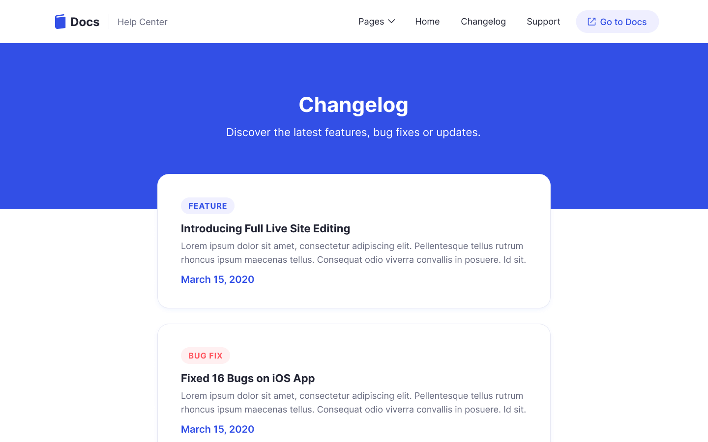 Docs - Support HTML5 Responsive Website Template